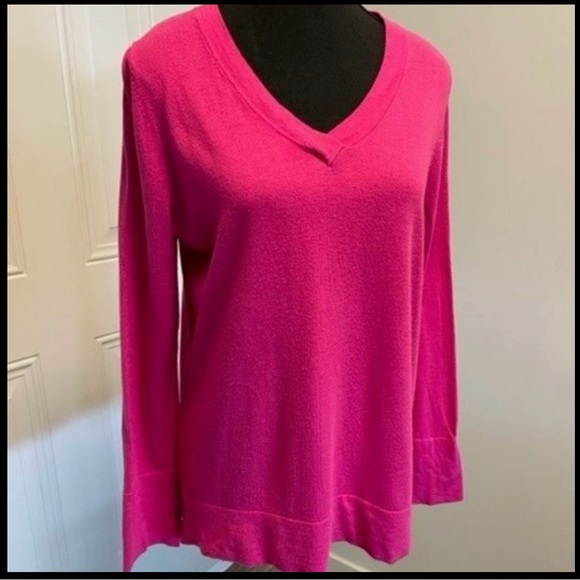 Reitmans | Sweaters | 23 Reitmans Pink Vneck Sweater Modal And Nylon ...